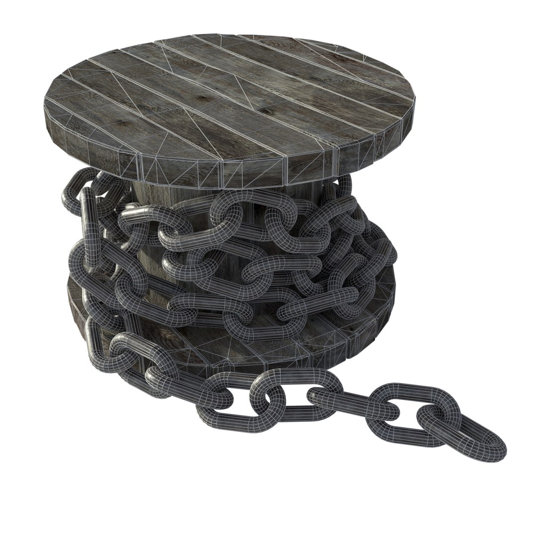 3D Model Photorealistic Steel Chain Spool - TurboSquid 1170059