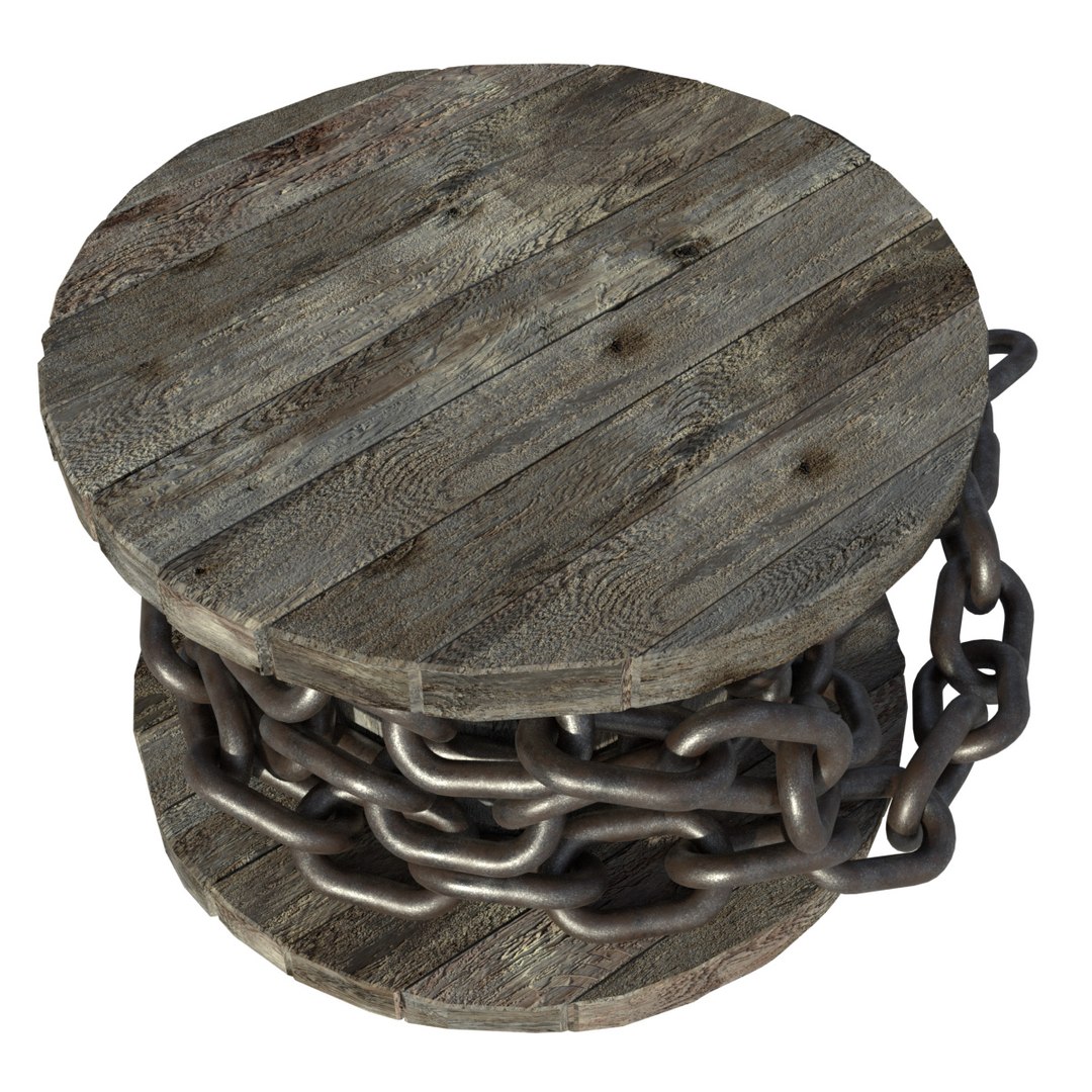 3D Model Photorealistic Steel Chain Spool - TurboSquid 1170059