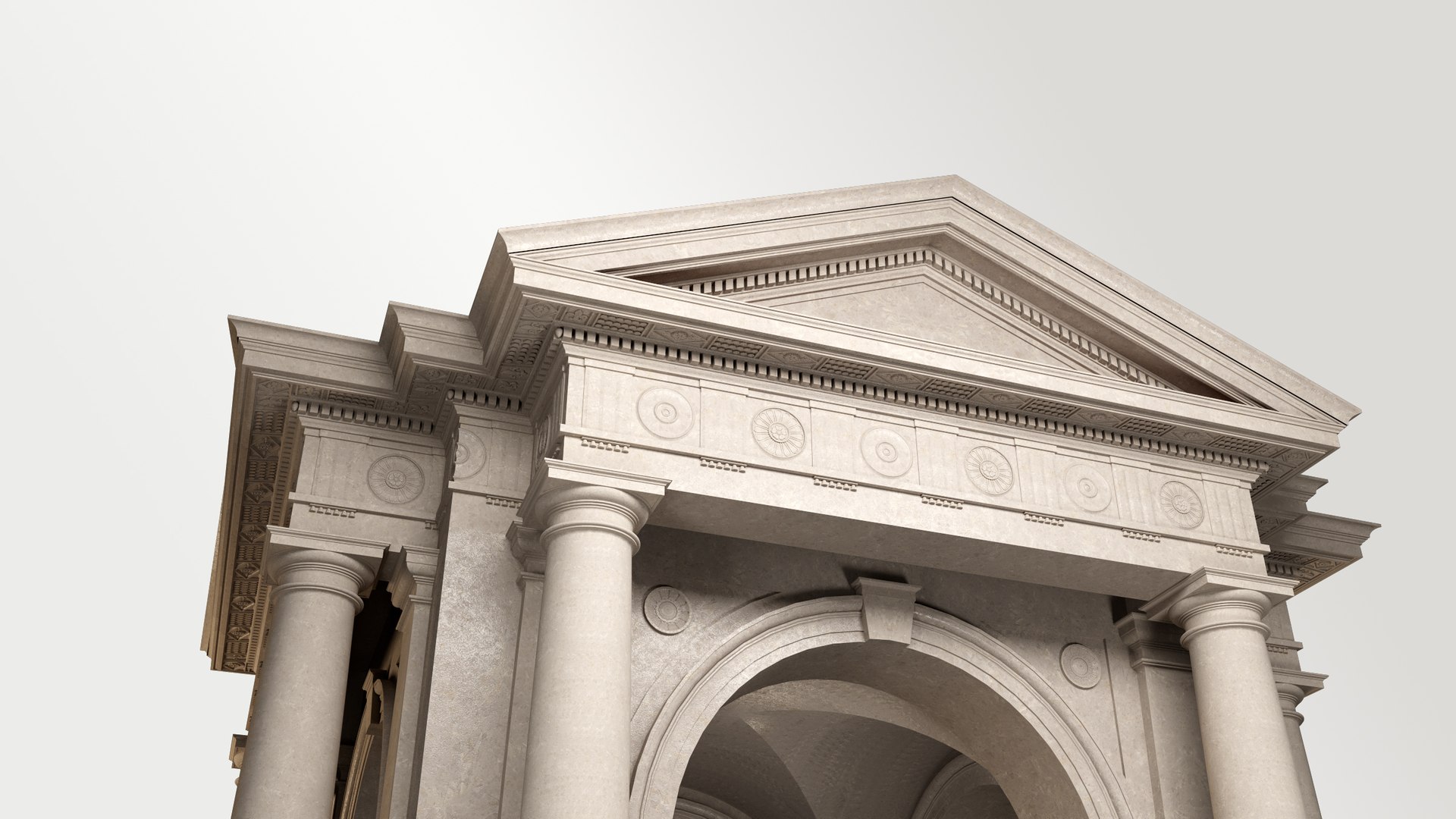 Arched Portico In Doric Denticulated Column Order Gazebo Model ...