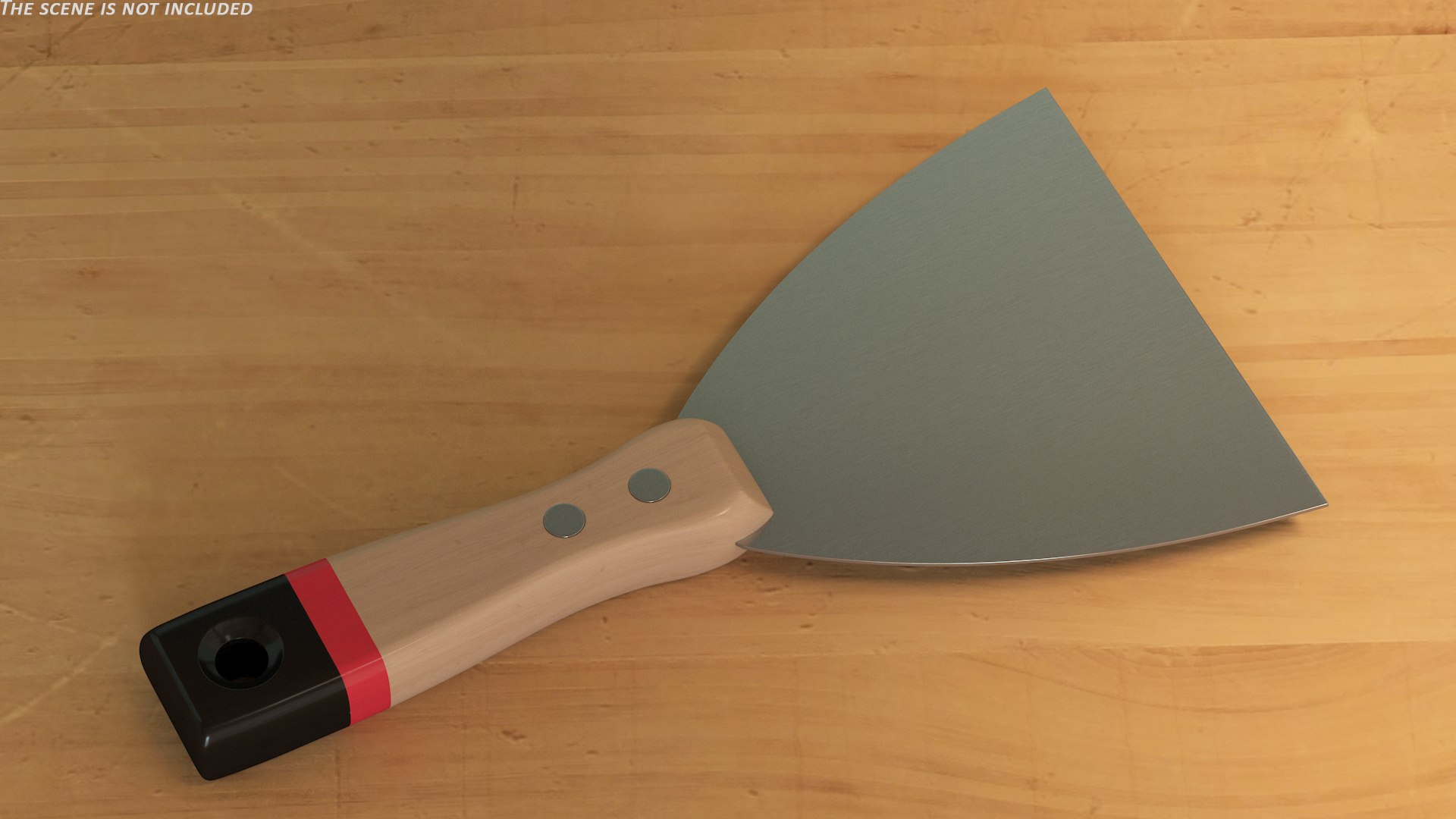 3D Scraper 4 Inch Wood Handle - TurboSquid 1945474