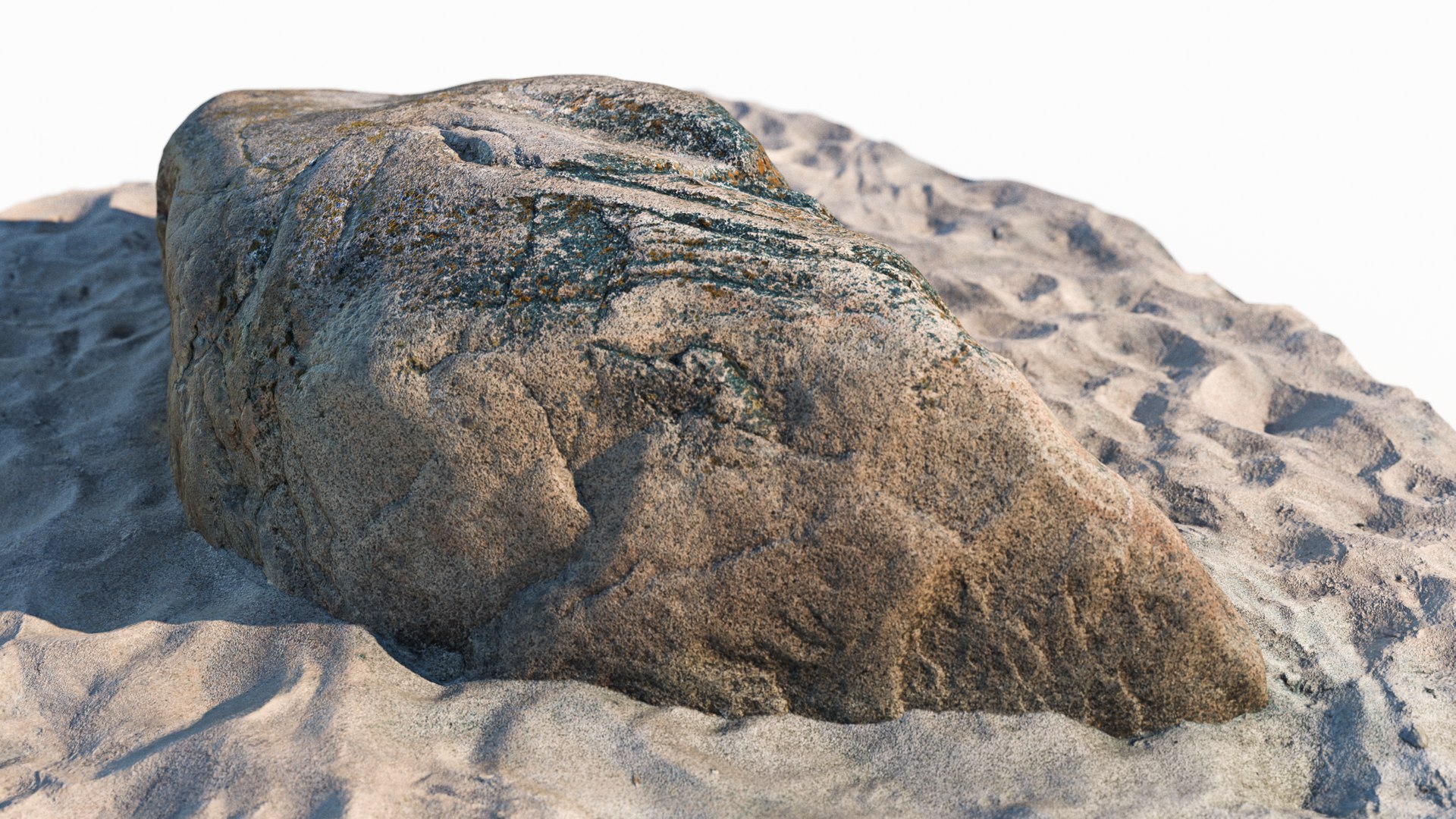 3D Model Smooth Rock In Beach Sand - 3d Scanned - TurboSquid 1927176