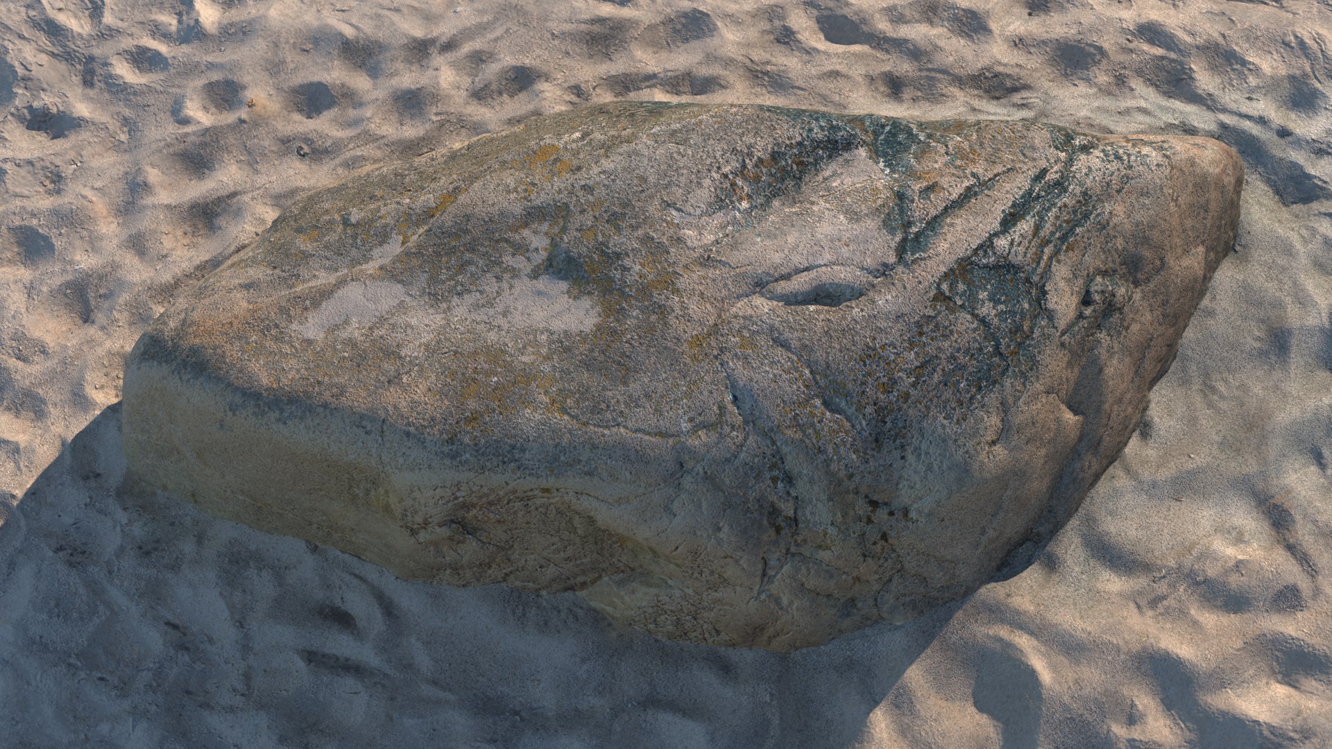 3D Model Smooth Rock In Beach Sand - 3d Scanned - TurboSquid 1927176