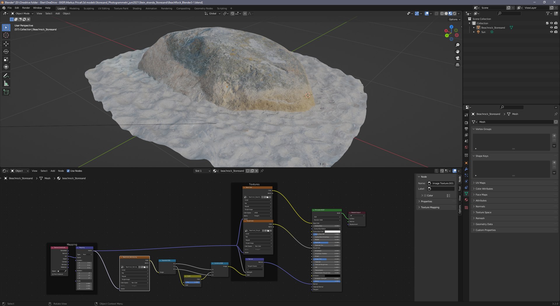 3D Model Smooth Rock In Beach Sand - 3d Scanned - TurboSquid 1927176