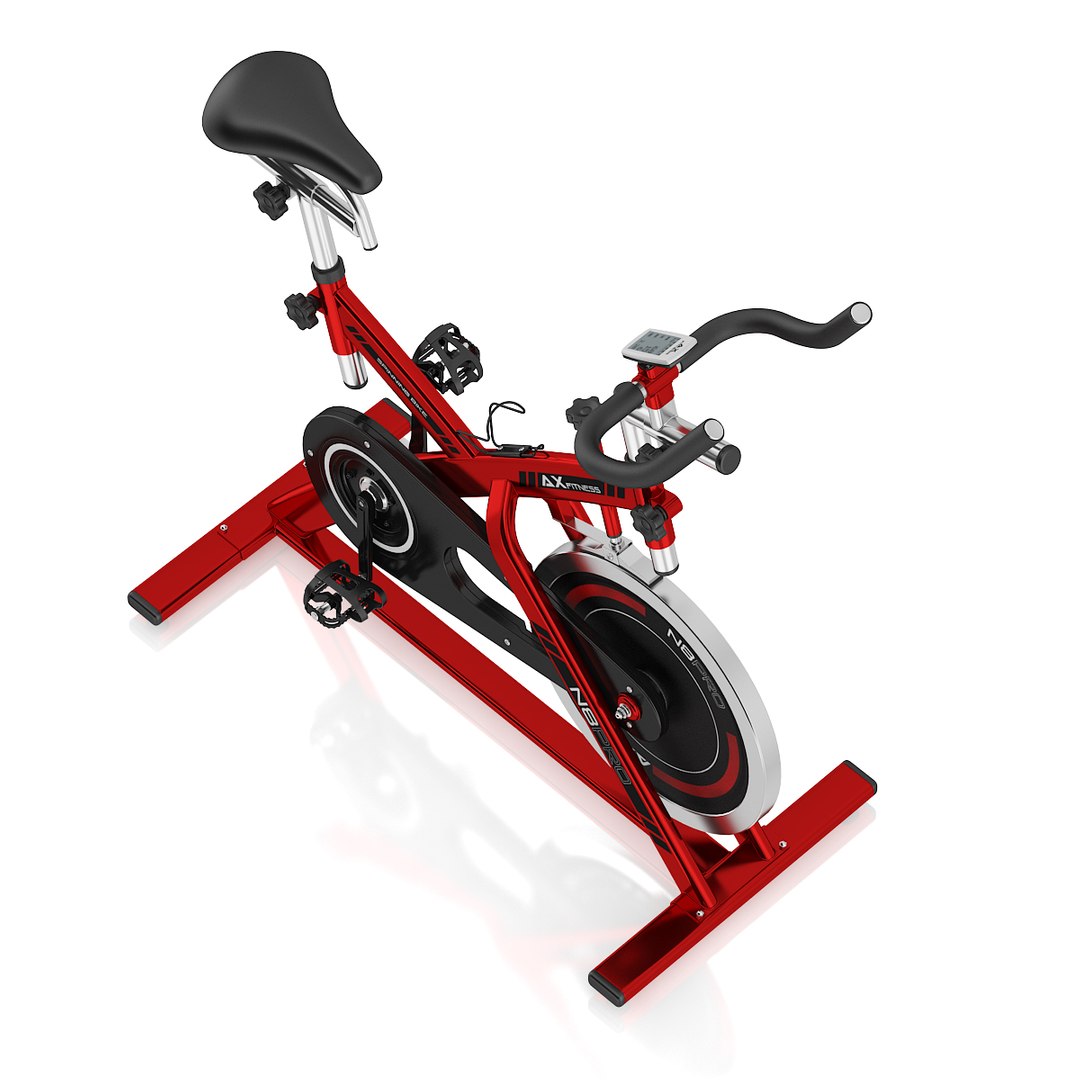 Red Stationary Spinning Bike 3d C4d