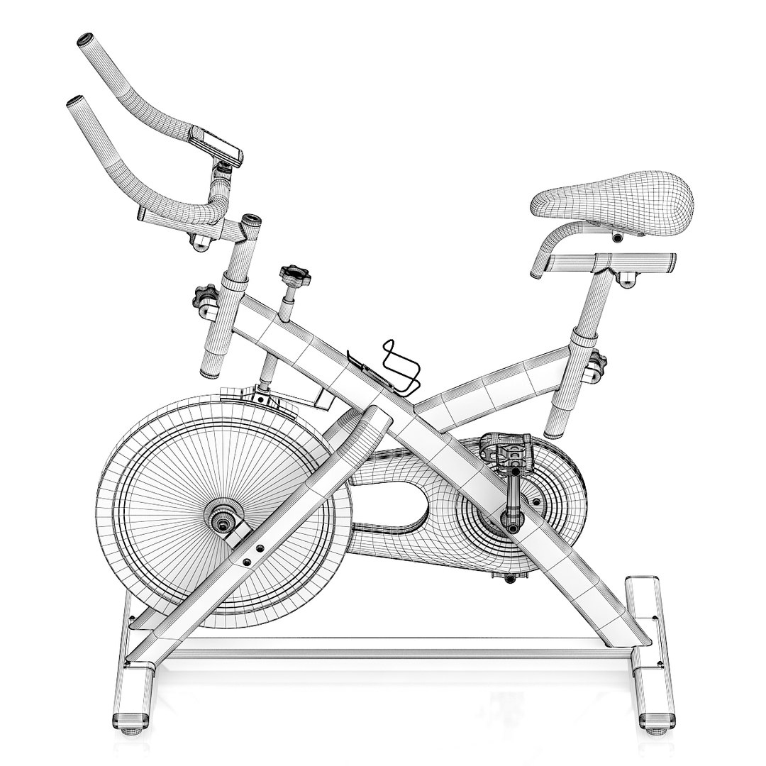 Red Stationary Spinning Bike 3d C4d