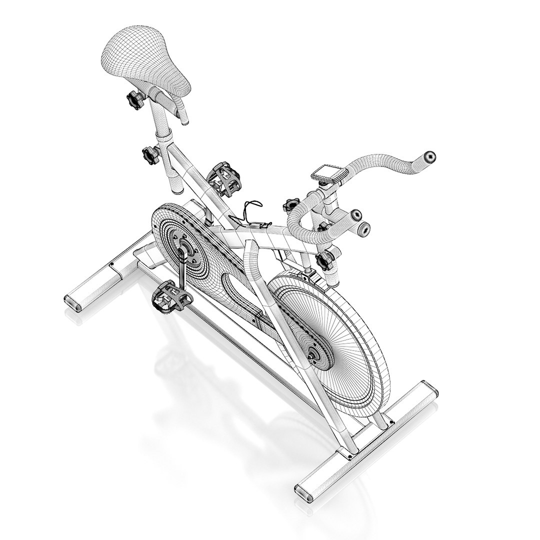 Red Stationary Spinning Bike 3d C4d