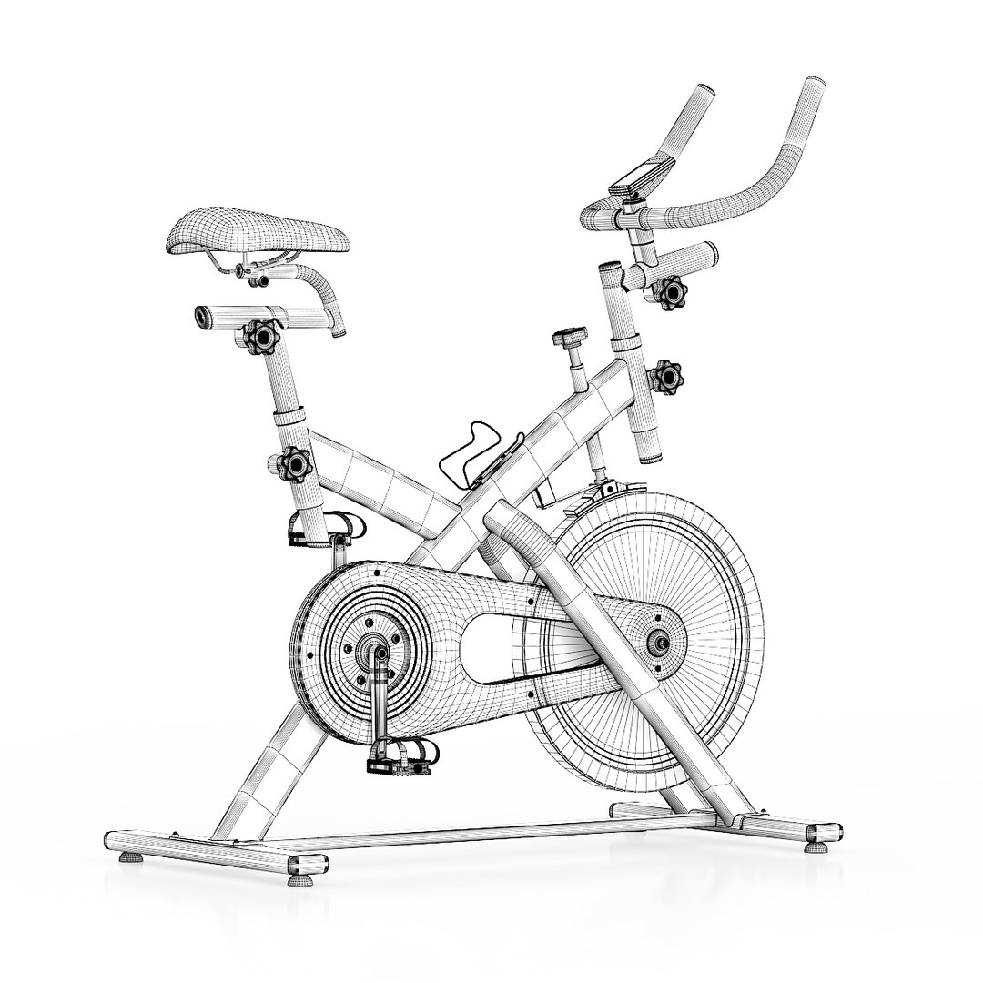 Red Stationary Spinning Bike 3d C4d
