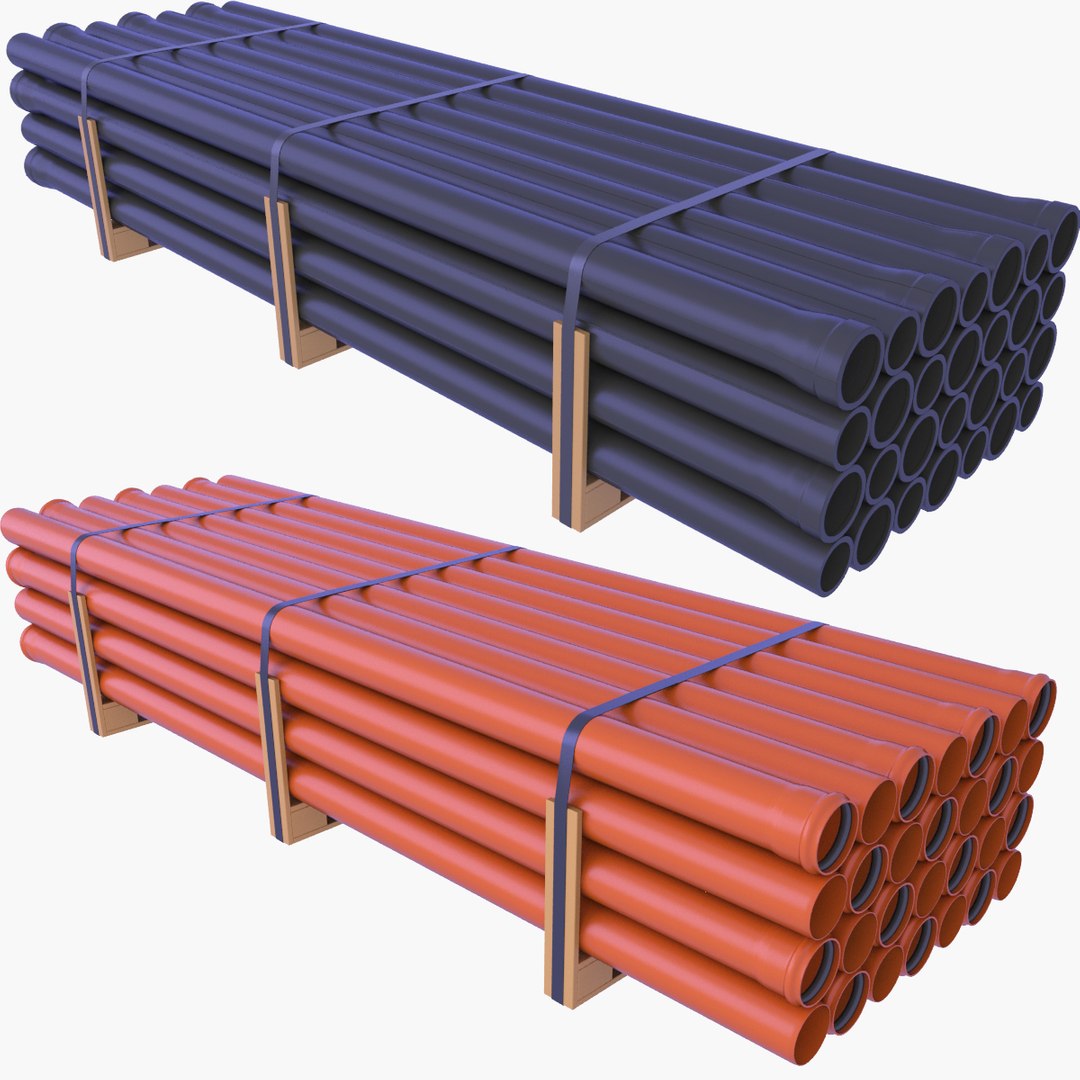 3D Plastic Pipes On Pallets V8 - TurboSquid 2416600