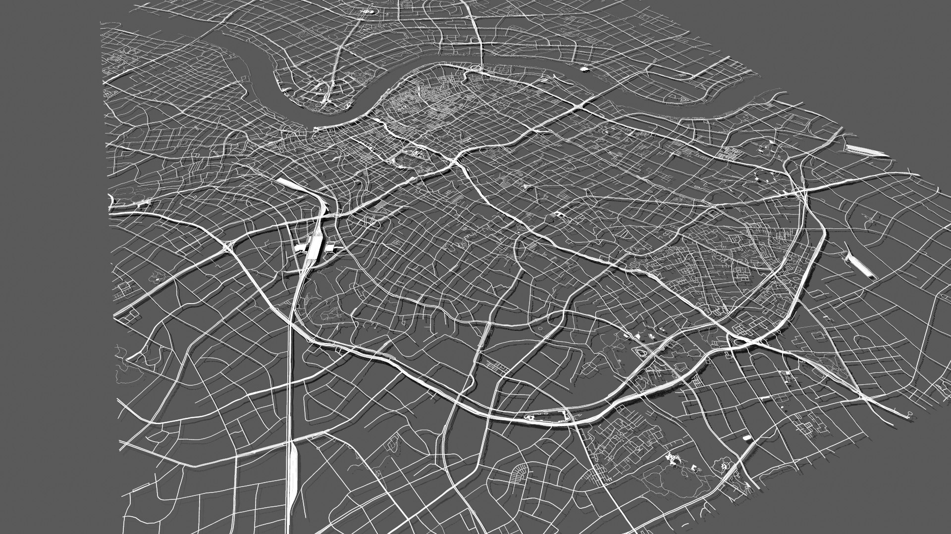 3D Streets And Roads City Shanghai China Model - TurboSquid 1849812
