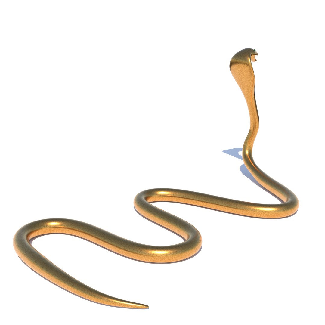 3D King Cobra Gold Snake Model - TurboSquid 2146720