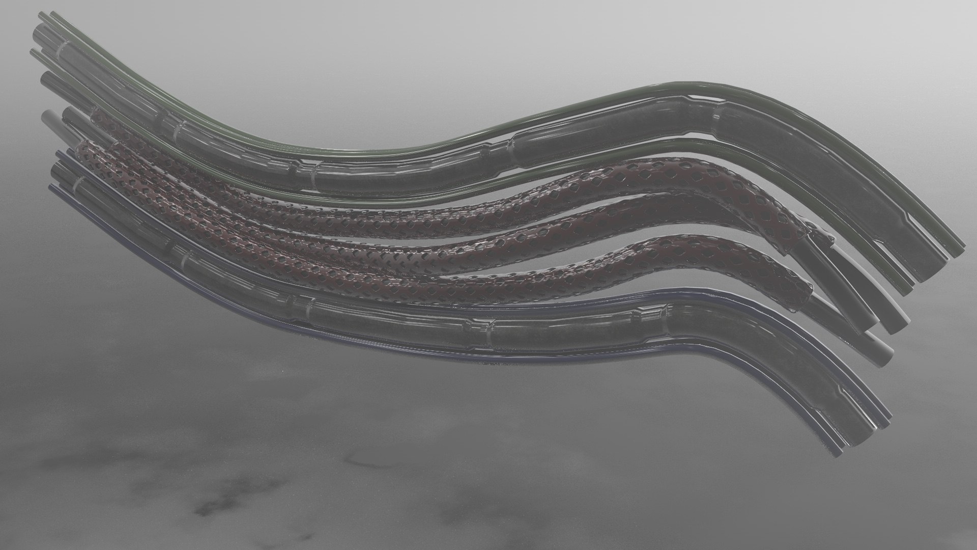 Detailed Cable Set Sci Fi Concept Industrial Construction Model ...