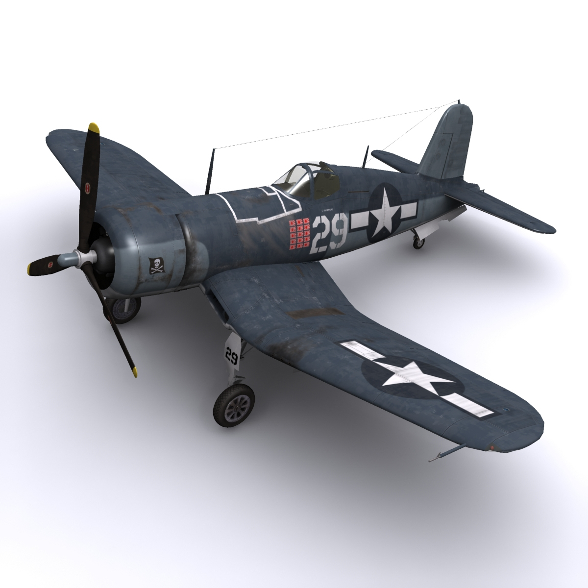 f4u corsair navy fighters 3d model