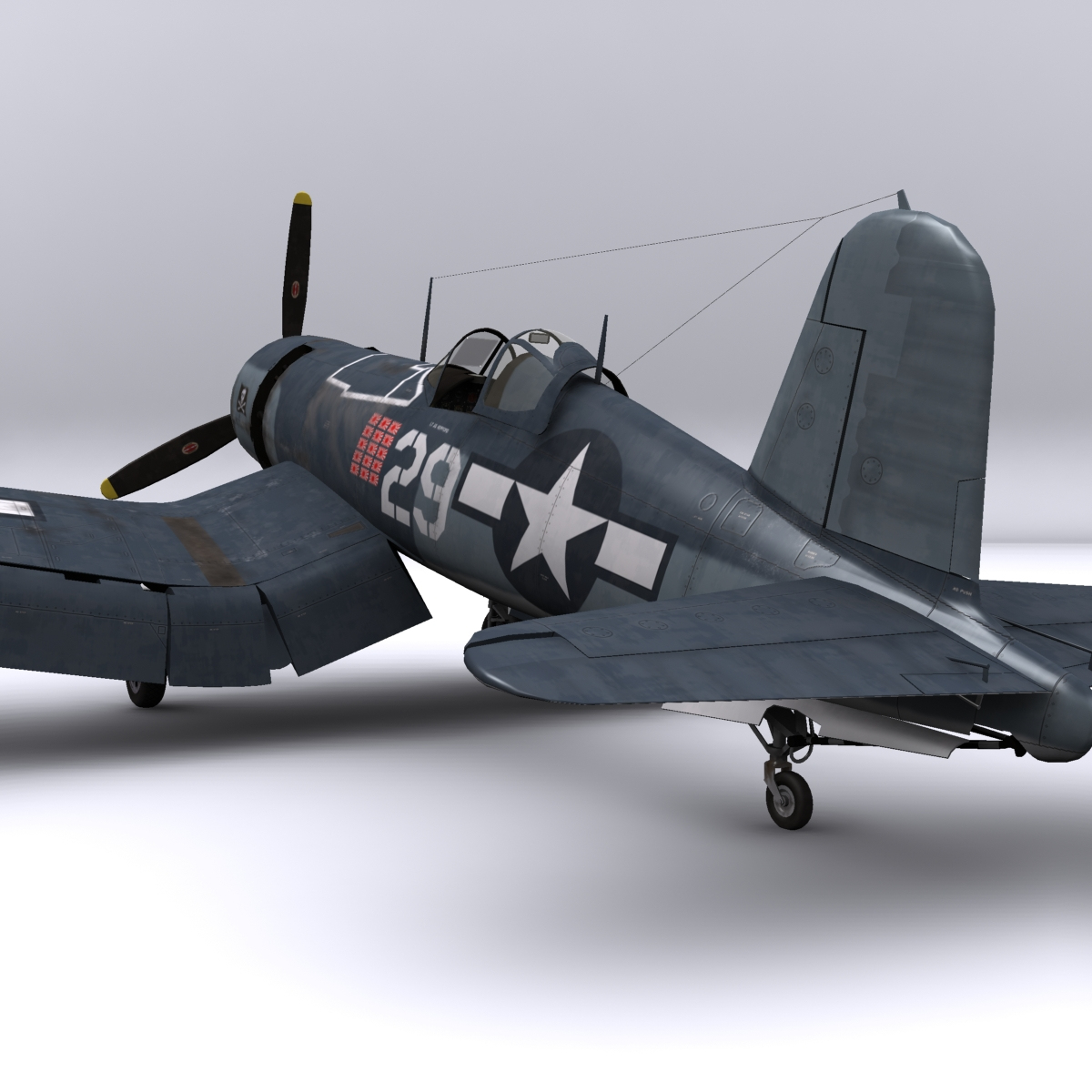 f4u corsair navy fighters 3d model