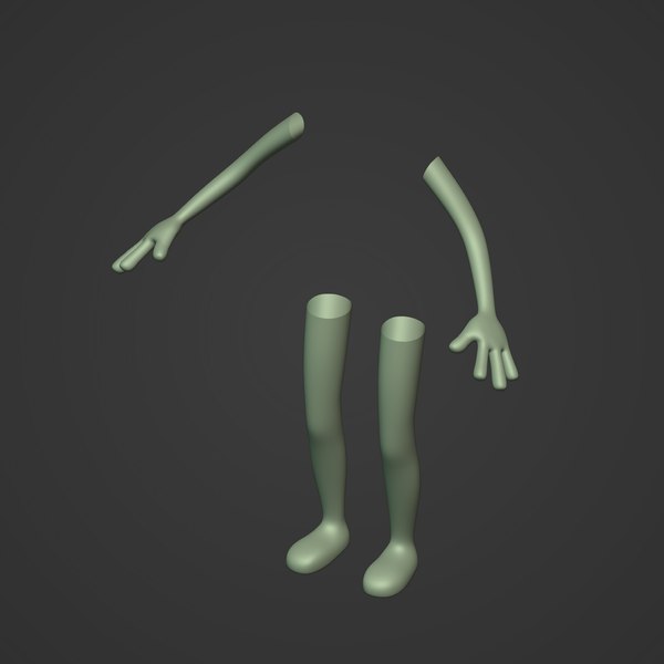 3D Cartoon Arms and Legs -- Four Fingers - TurboSquid 1873066