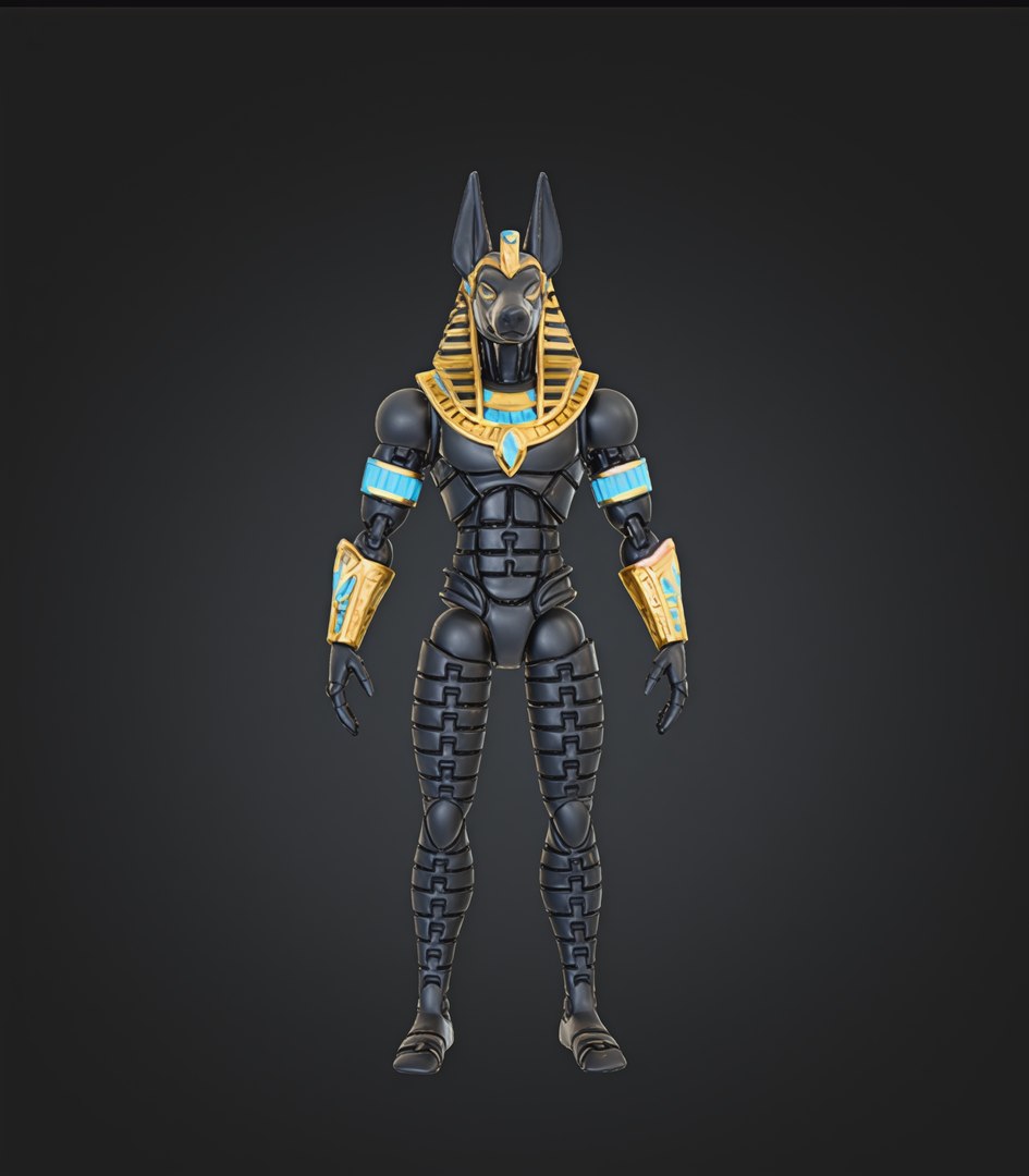 3D Articulated Anubis Standing Egyptian Flexi God Statue 3D Print Model ...