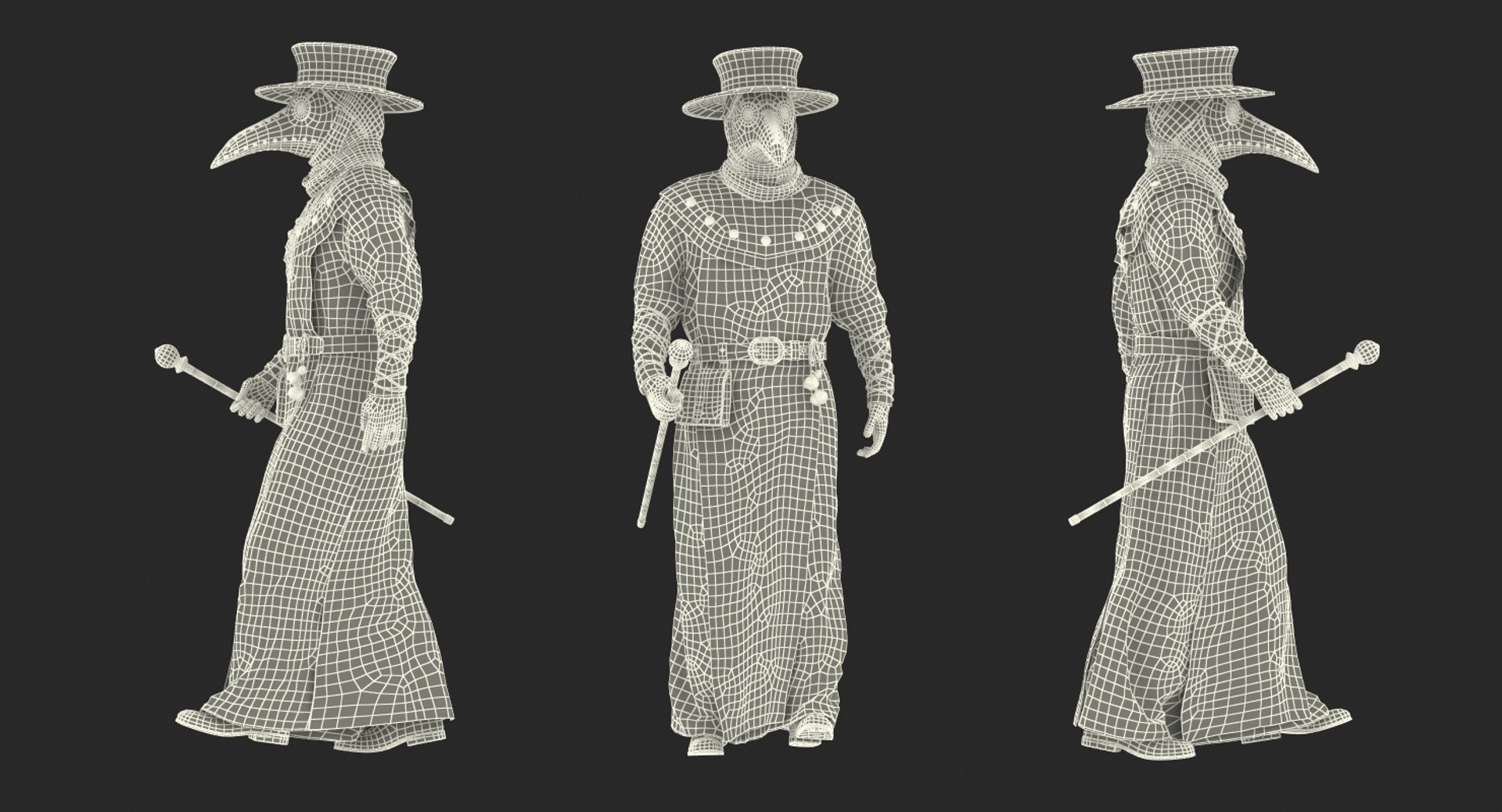 Plague doctor walking pose 3D model - TurboSquid 1172969