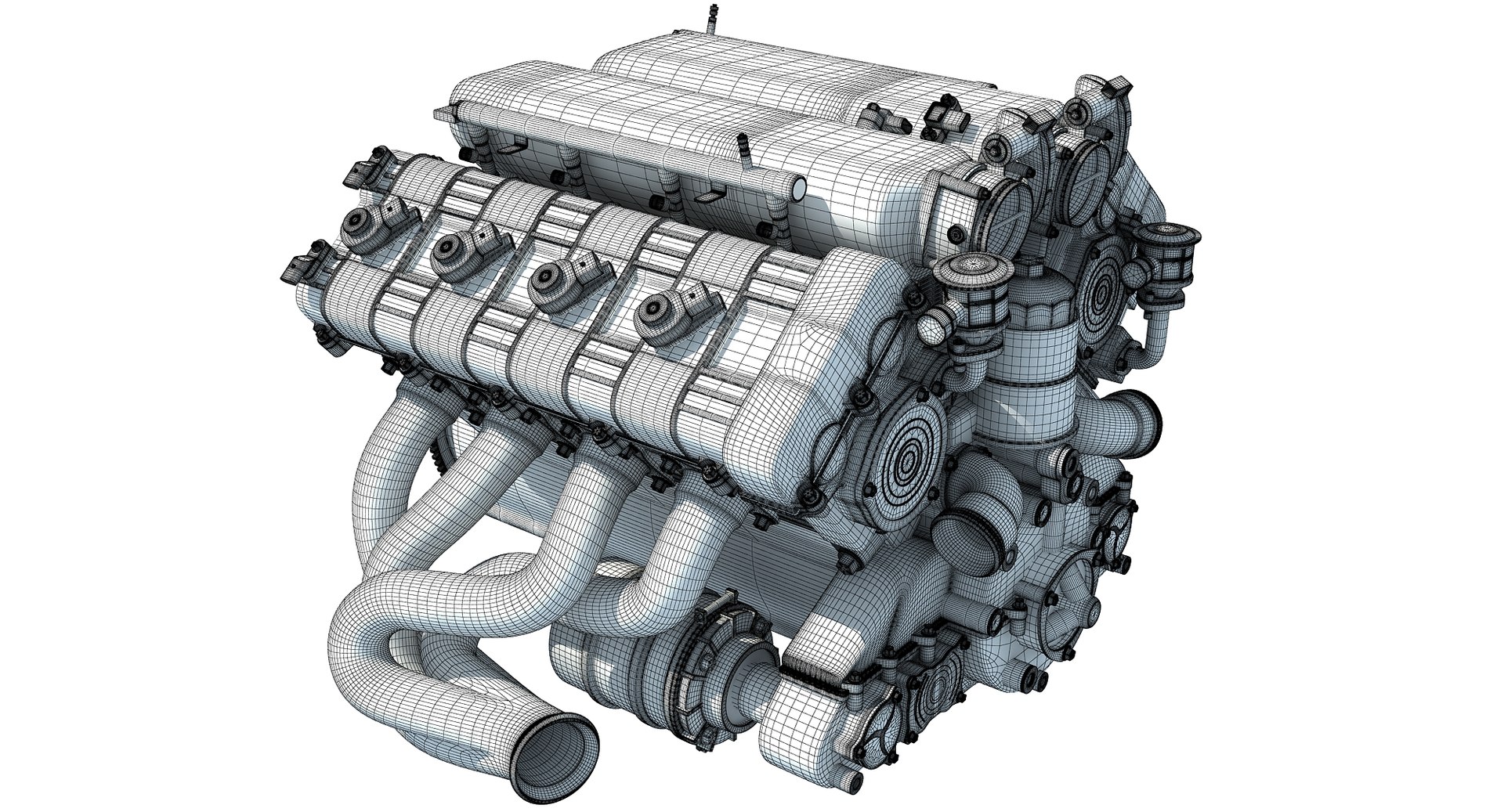 3d V Engine Model