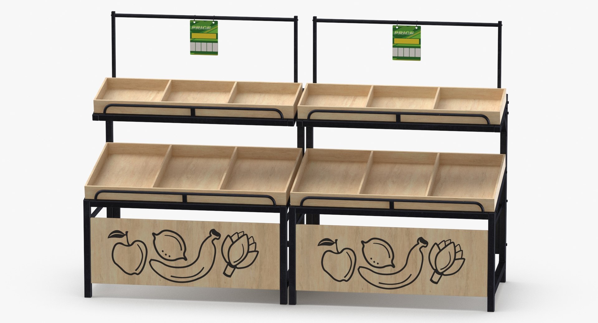 3D Wooden Fruit Veggies Display Model - TurboSquid 1553092