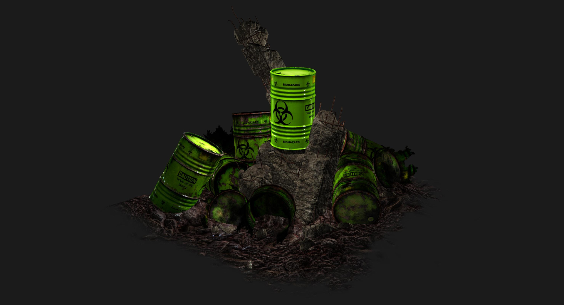 3d Model Barrel Toxic Waste