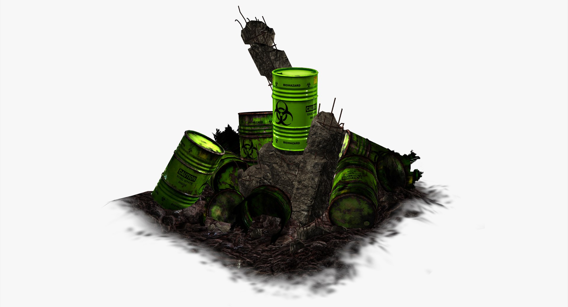 3d model barrel toxic waste
