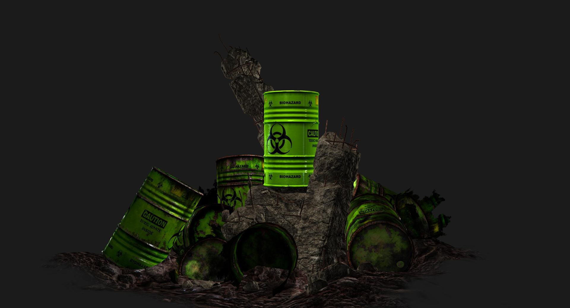 3d Model Barrel Toxic Waste