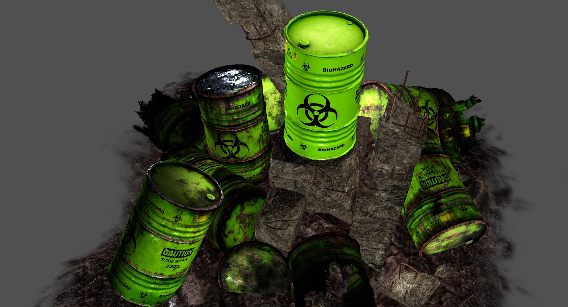 3d Model Barrel Toxic Waste