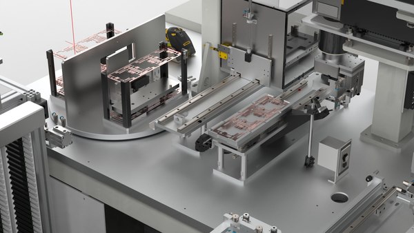 modelo 3d Automatic Loading Unloading and Laser Marking ECU Machine ...