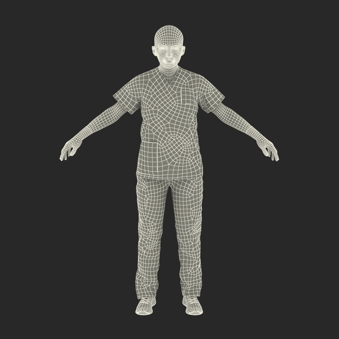 female doctors modeled surgeon 3d model