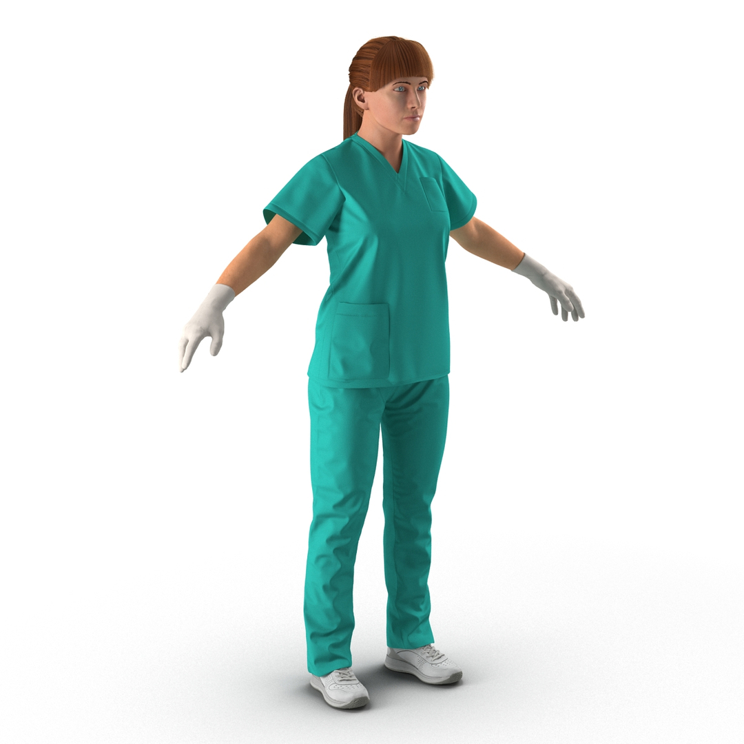 female doctors modeled surgeon 3d model