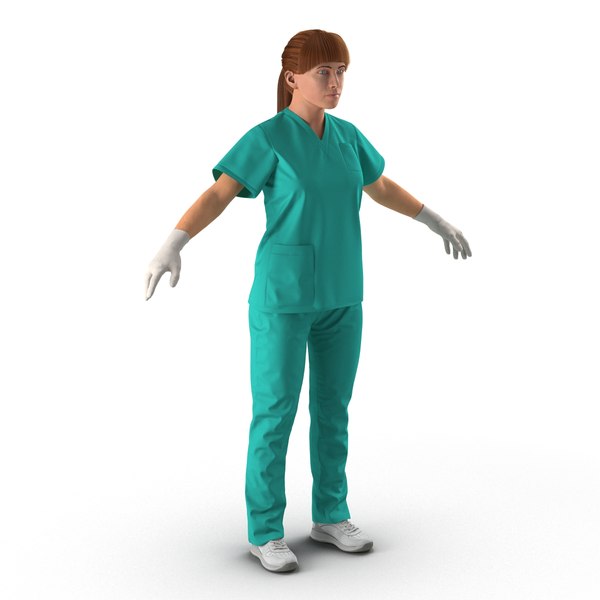 female doctors modeled surgeon 3d model