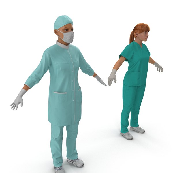 female doctors modeled surgeon 3d model