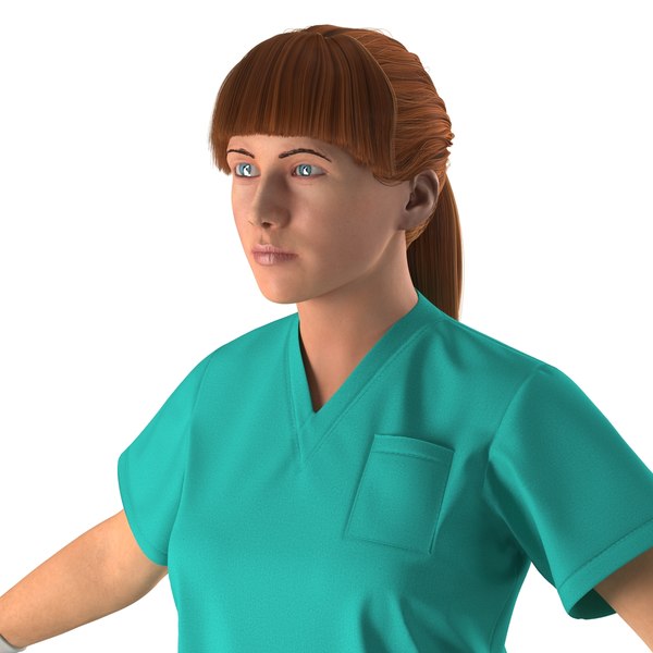 female doctors modeled surgeon 3d model