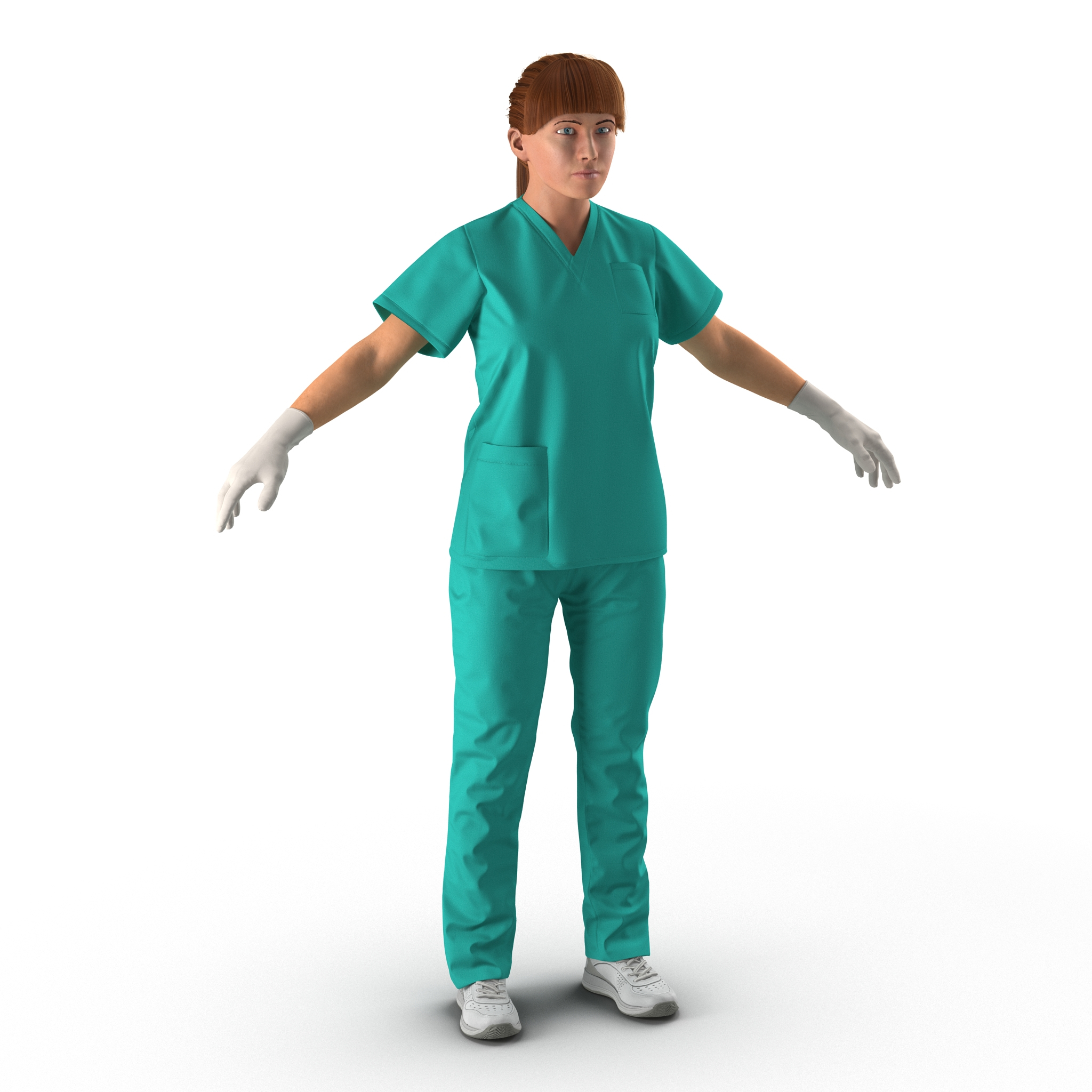 female doctors modeled surgeon 3d model