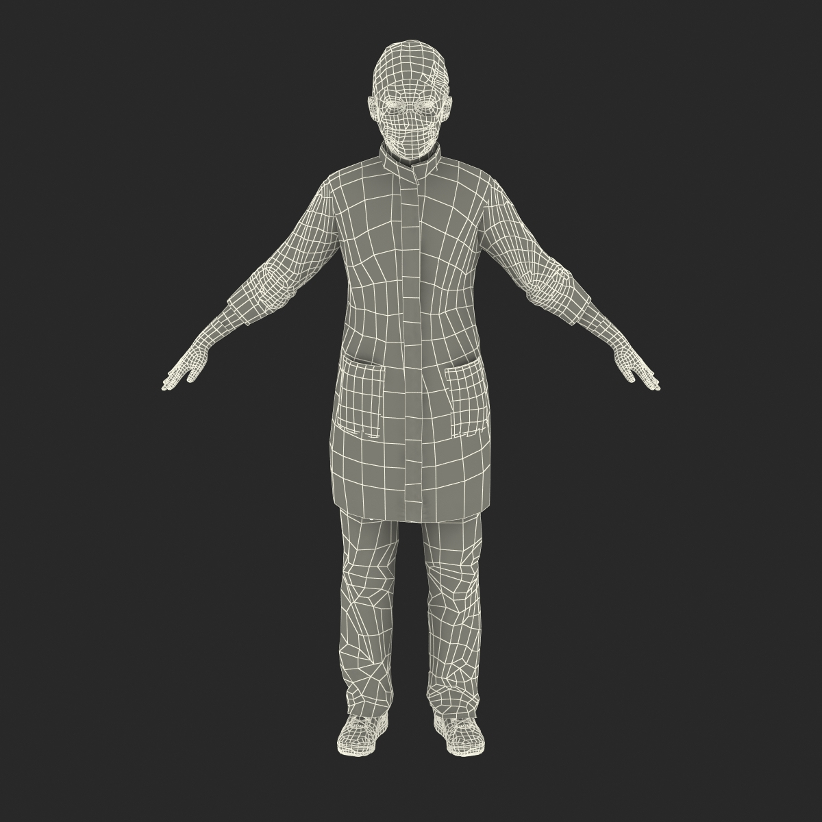 female doctors modeled surgeon 3d model