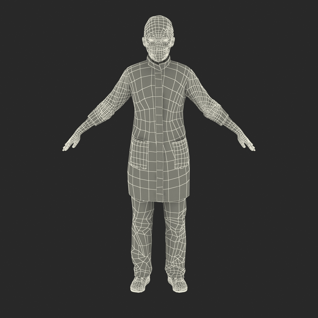 female doctors modeled surgeon 3d model