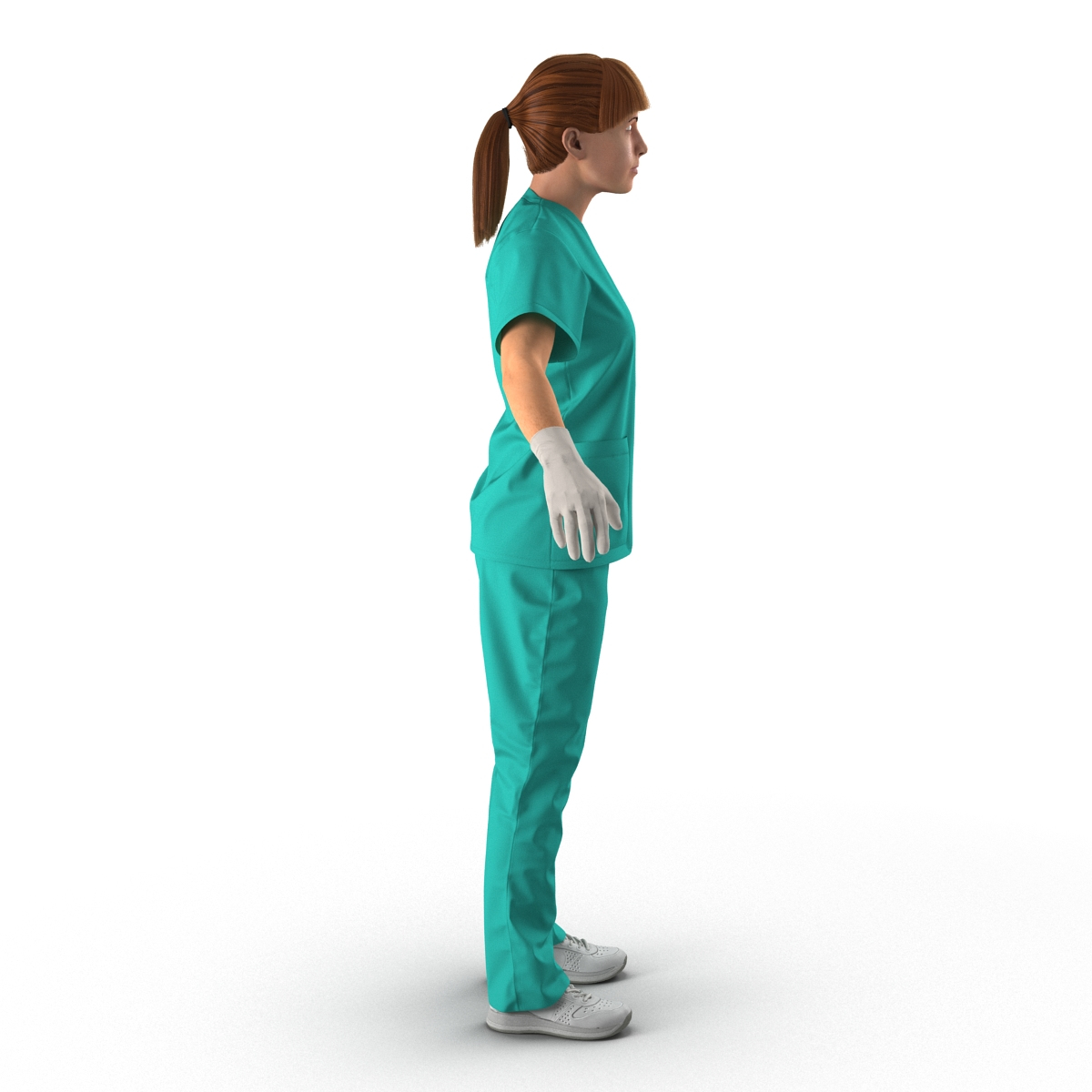 female doctors modeled surgeon 3d model