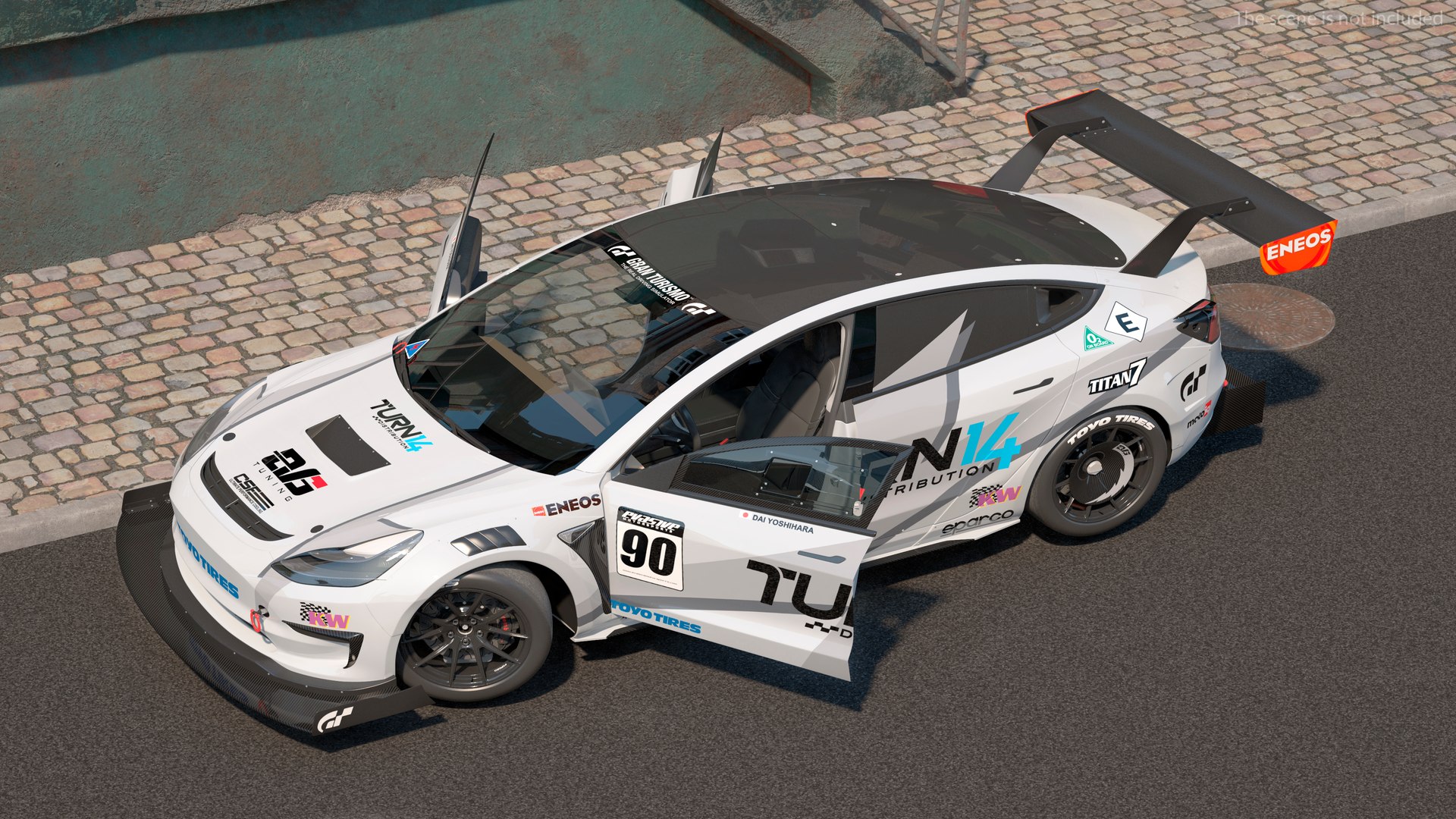 3D Tesla Model 3 Race Car Rigged model - TurboSquid 2153051