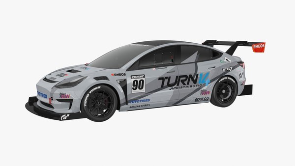 modelo 3d Coche de carreras Tesla Modelo 3 equipado - TurboSquid 2153051