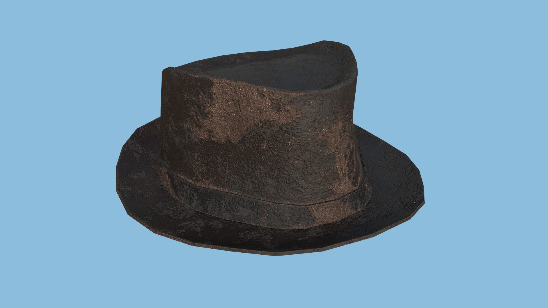 Destroyed Rust Trilby Hat - Character Design Fashion 3D model ...