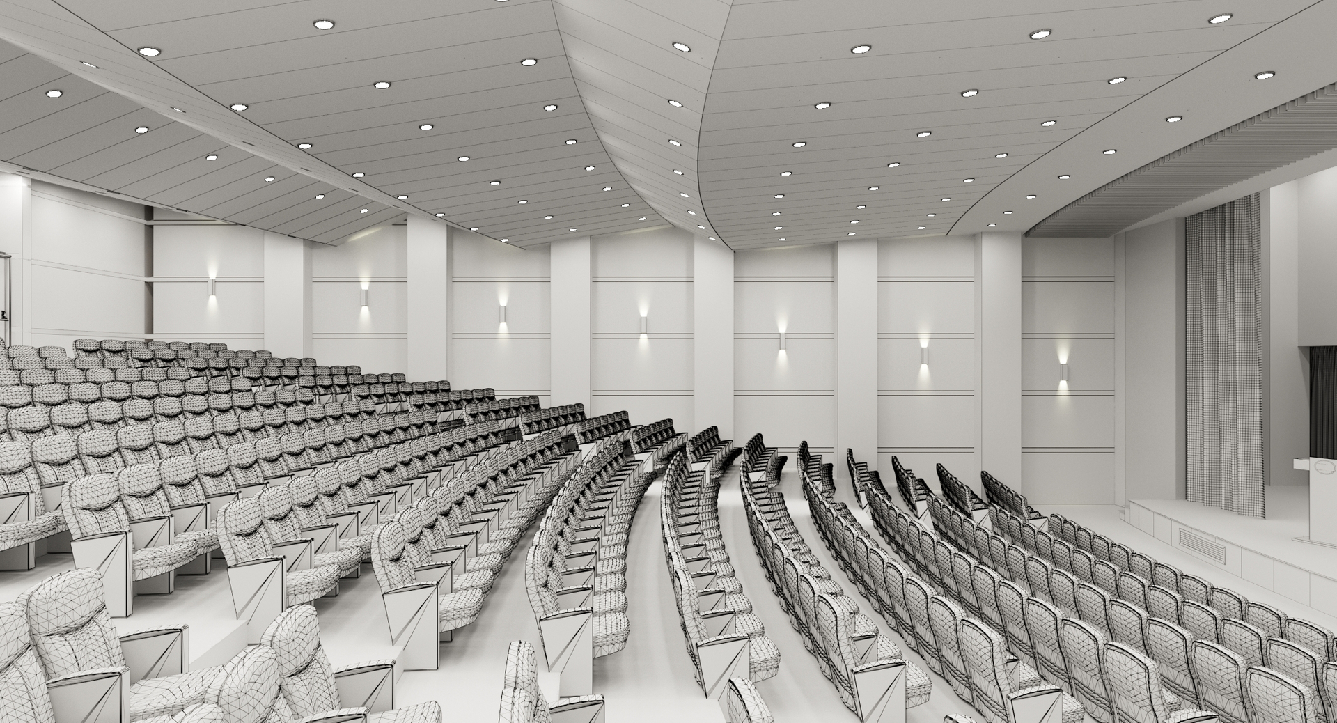 Hall auditorium 3D model - TurboSquid 1677227
