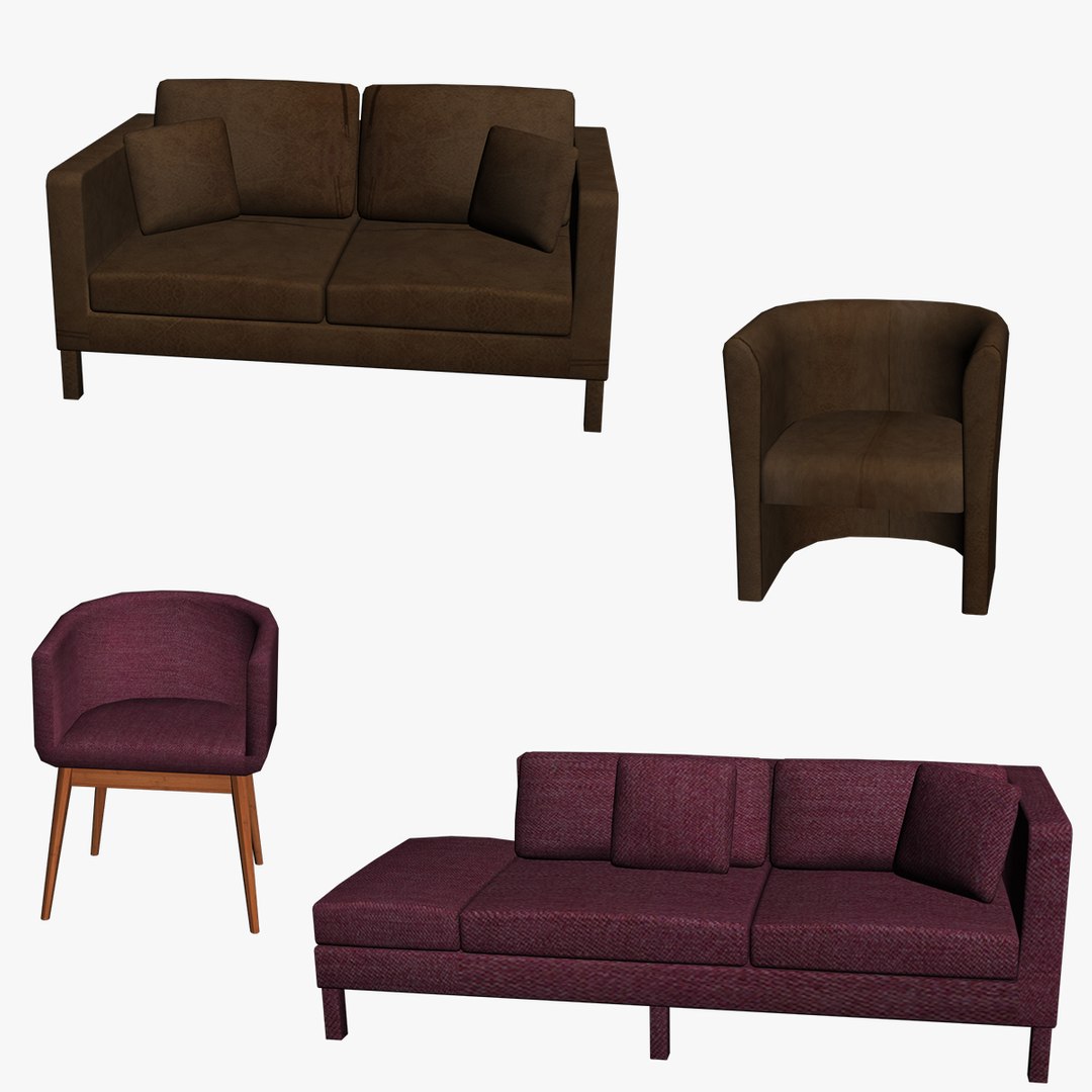 3D low sofas - TurboSquid 1999720