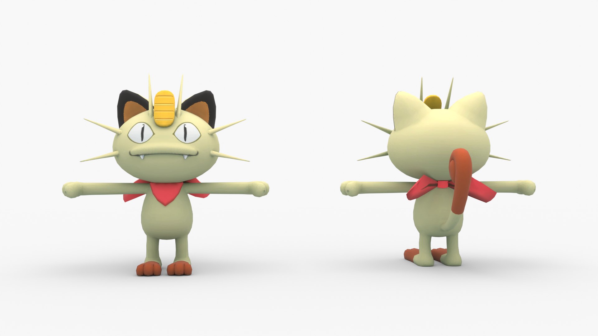 Meowth Team Rocket Pokemon 3D Model - TurboSquid 2348833
