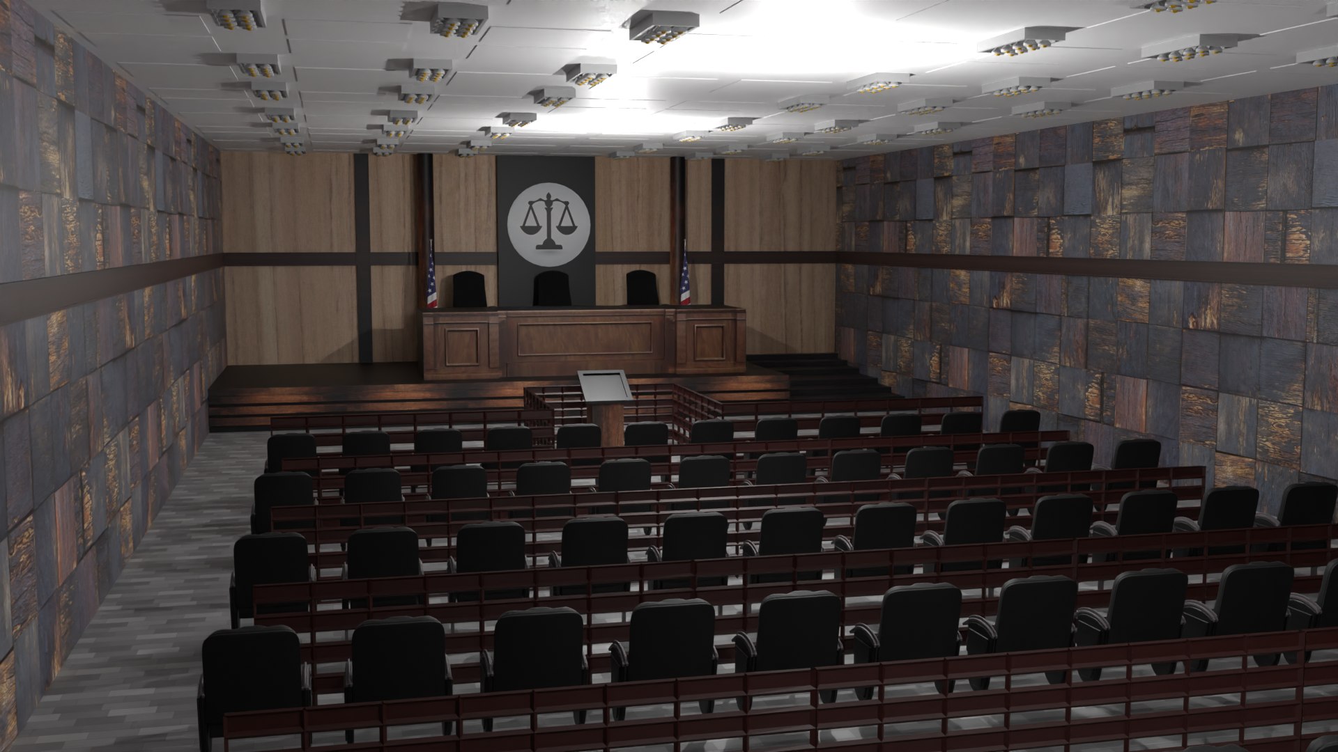 Court Room Interior 3D model - TurboSquid 2179901