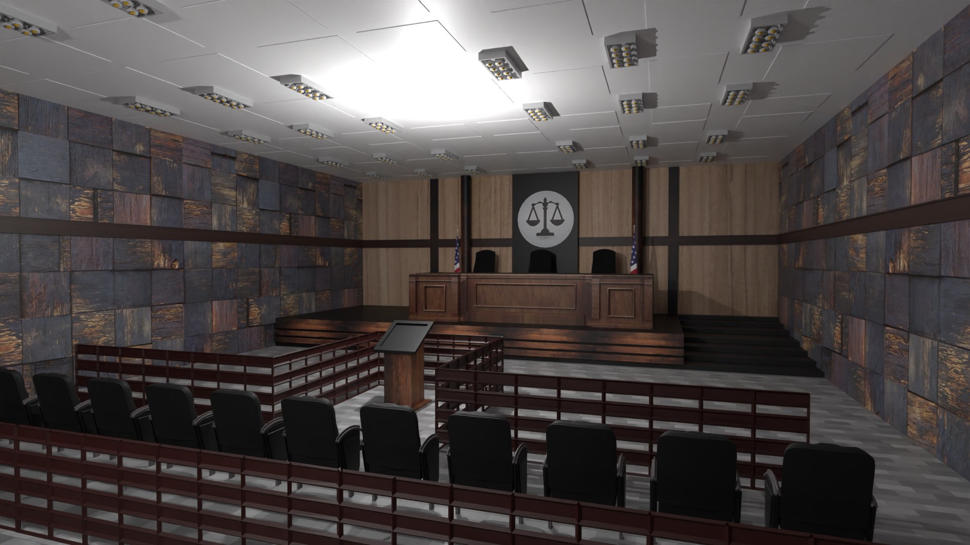 Court Room Interior 3D model - TurboSquid 2179901