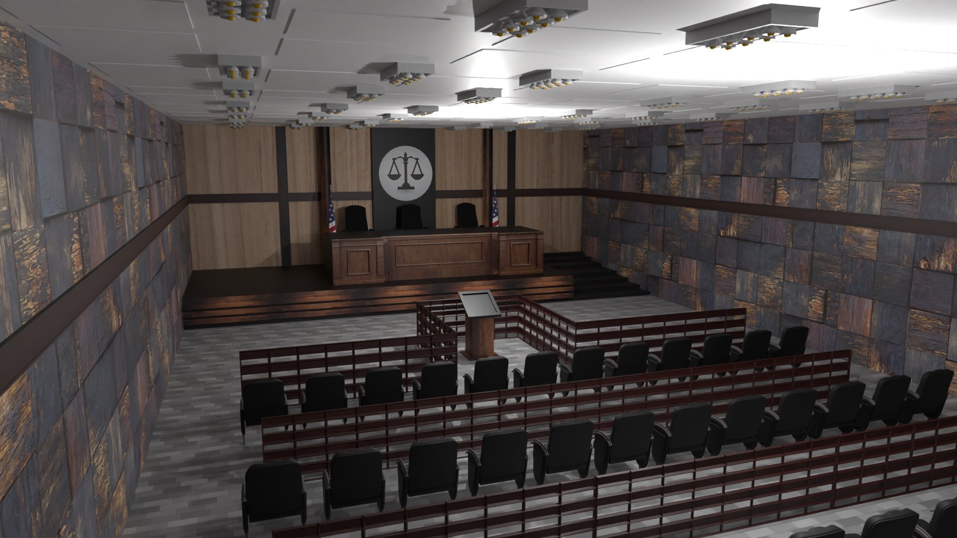 Court Room Interior 3D model - TurboSquid 2179901