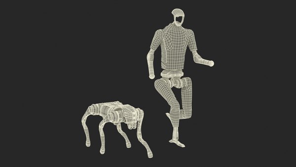 modelo 3d Robot humanoide Unitree H1 y perro robot en marcha ...