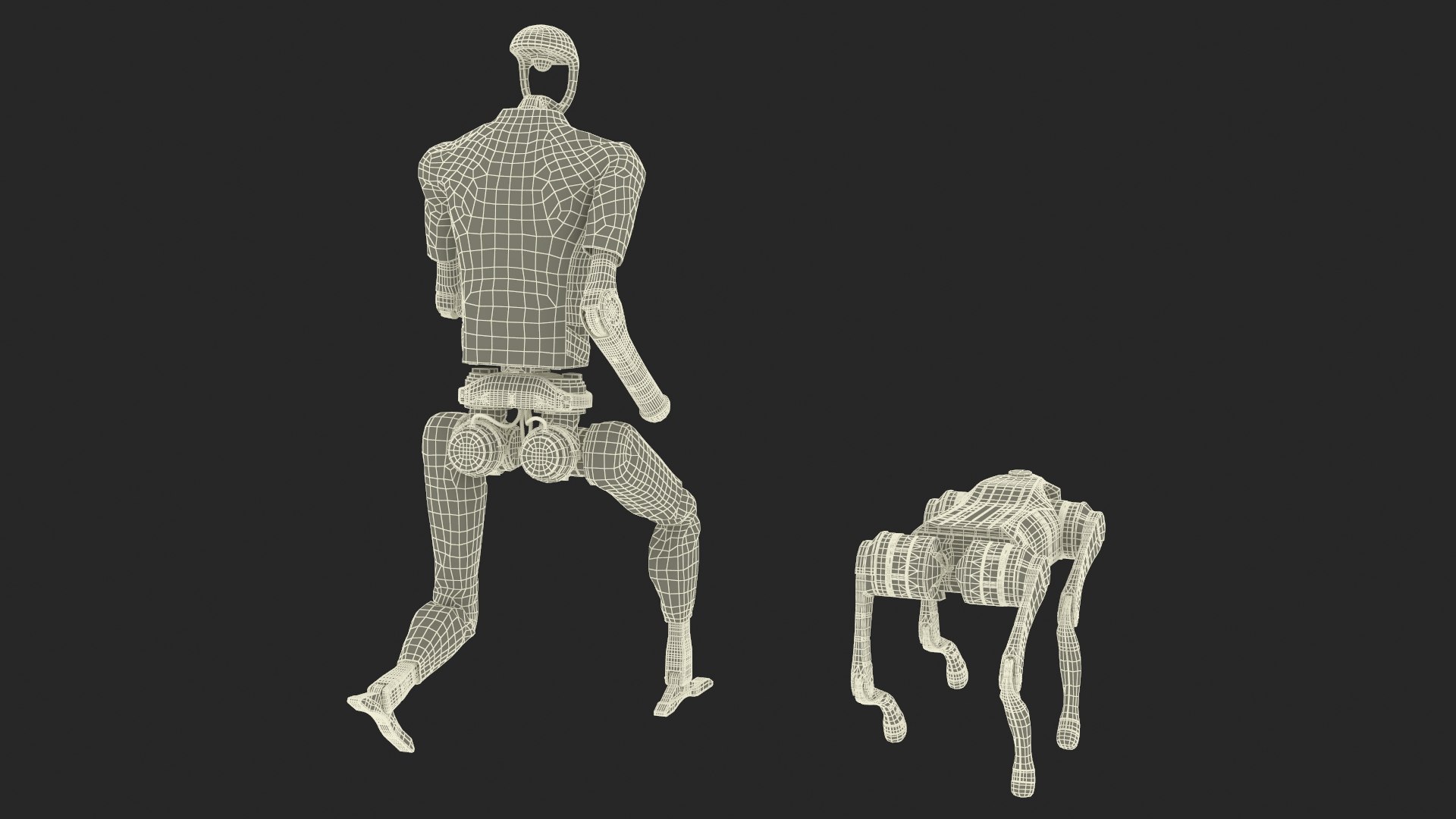3D Unitree H1 Humanoid Robot And Robot Dog On Walk - TurboSquid 2321595