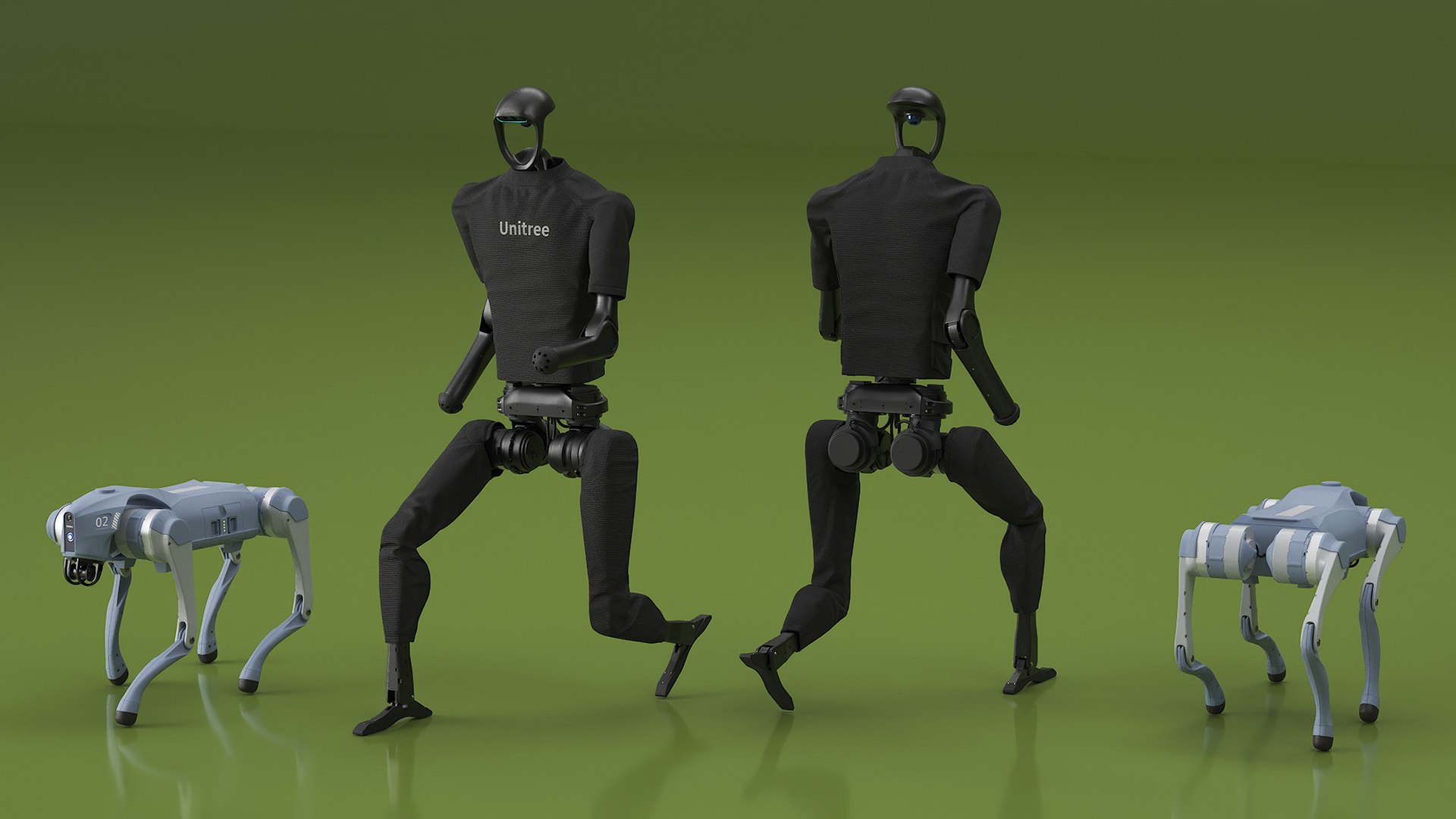 3D Unitree H1 Humanoid Robot And Robot Dog On Walk - TurboSquid 2321595