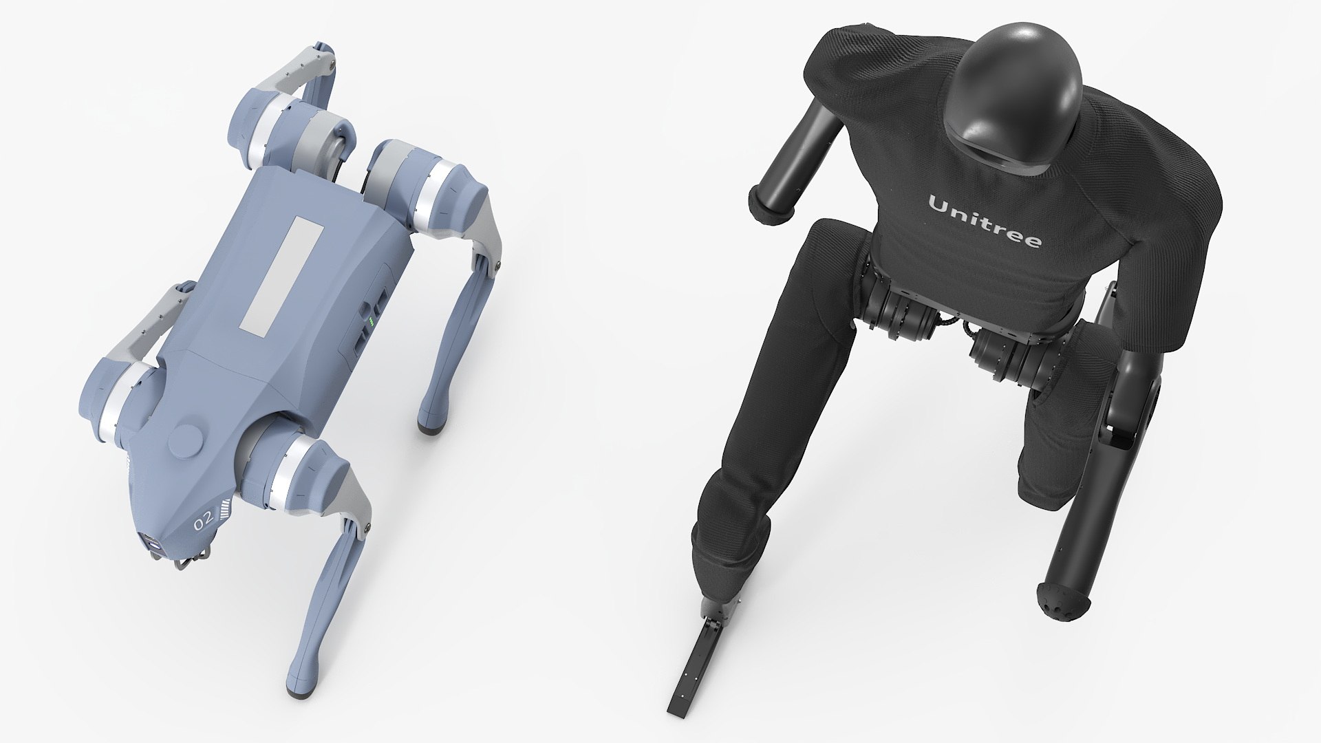 3D Unitree H1 Humanoid Robot And Robot Dog On Walk - TurboSquid 2321595