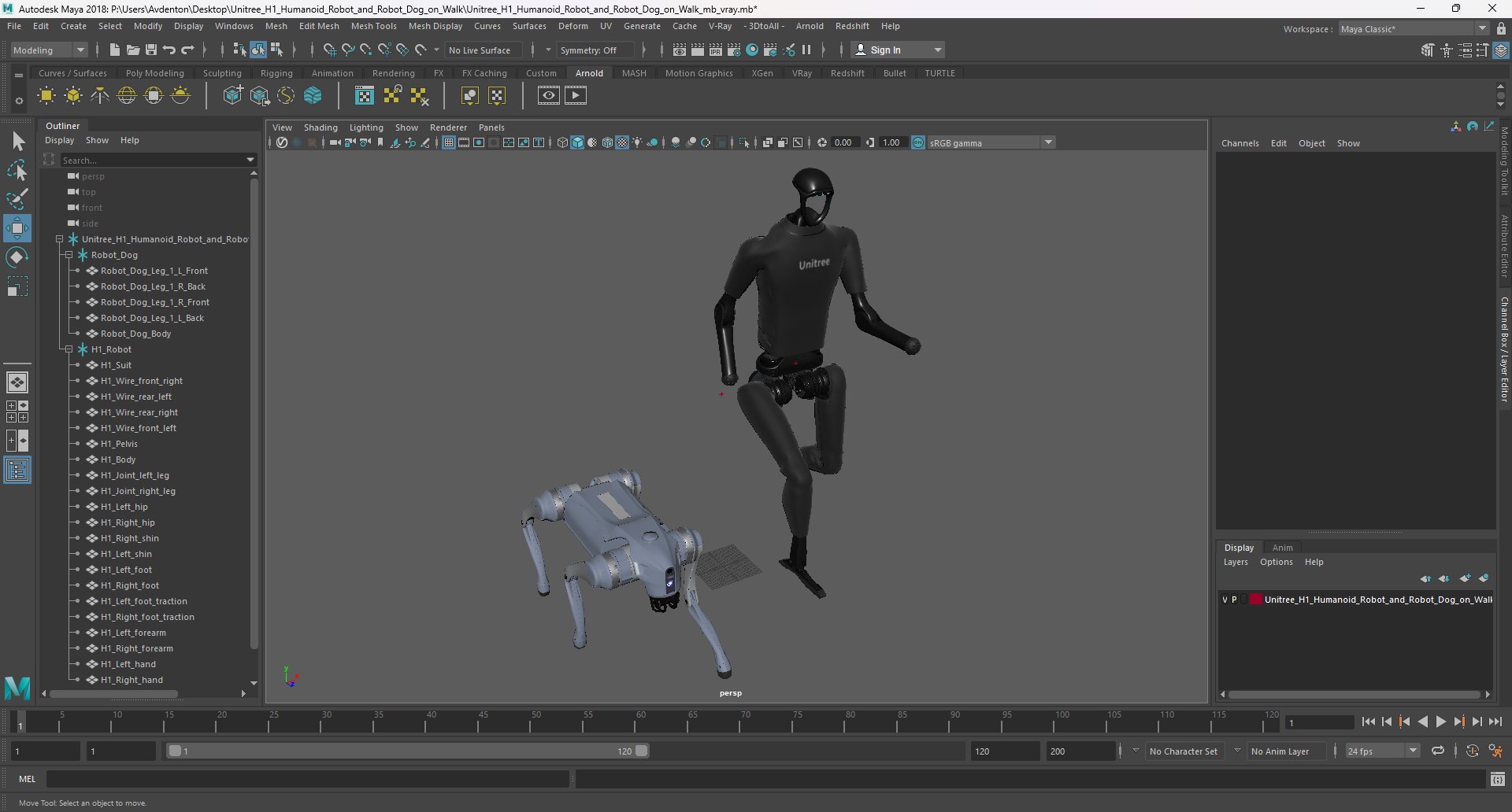 3D Unitree H1 Humanoid Robot And Robot Dog On Walk - TurboSquid 2321595